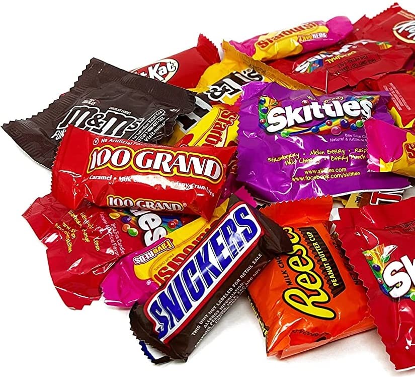 Chocolate and Chewy Fruit Candy Assortment - 4 lbs - Skittles, Starburst, Milky Way, Snickers, M&M's, Twix, Kit Kat, 100 Grand, Almond Joy and York - Chewy Fruity and Chocolatey Bulk Variety Mix - Individually Wrapped, 64 oz.