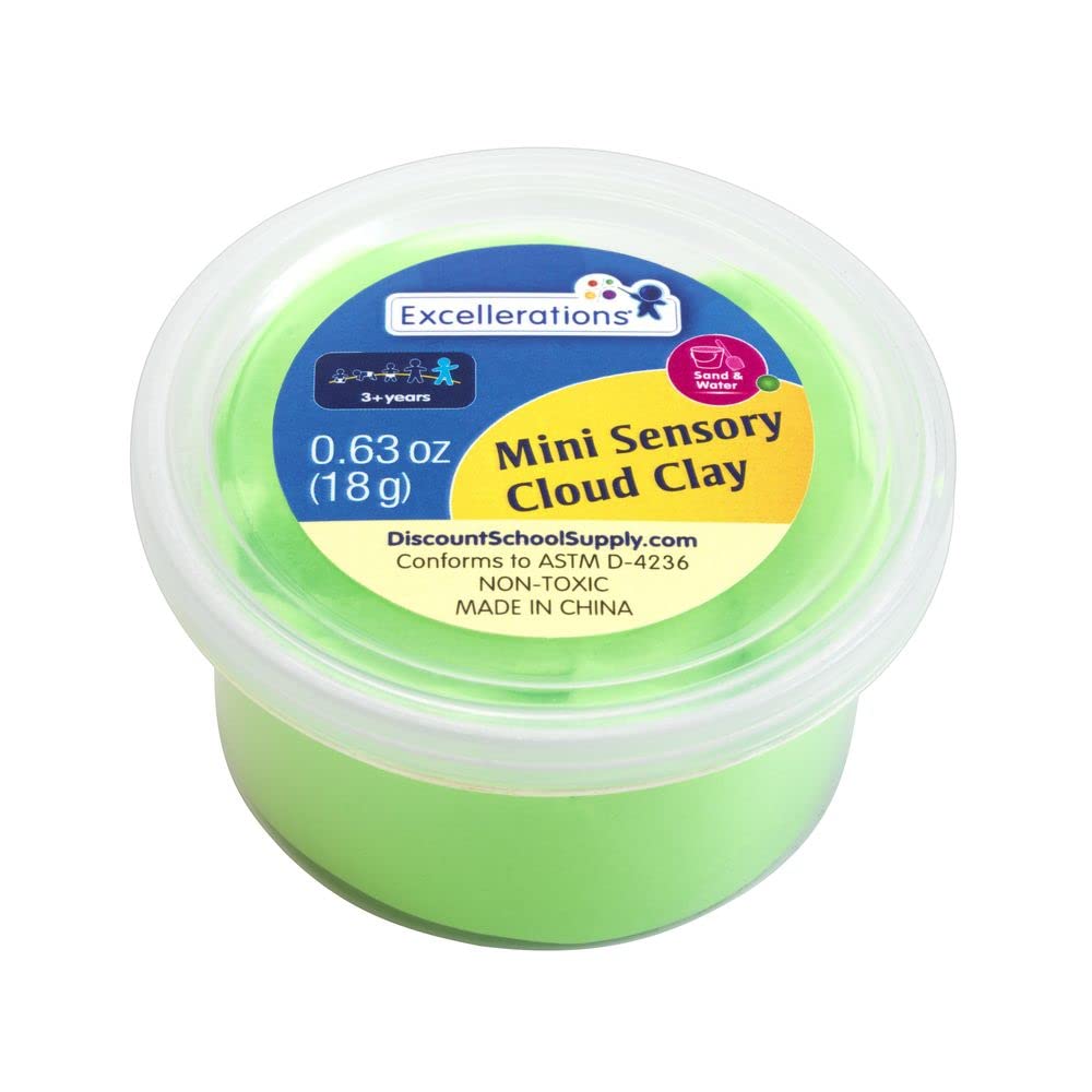 Excellerations Mini Cloud Clay Set of 5, .63 oz Each - Party Favors, Sensory Toys for Kids, Fidget Kit