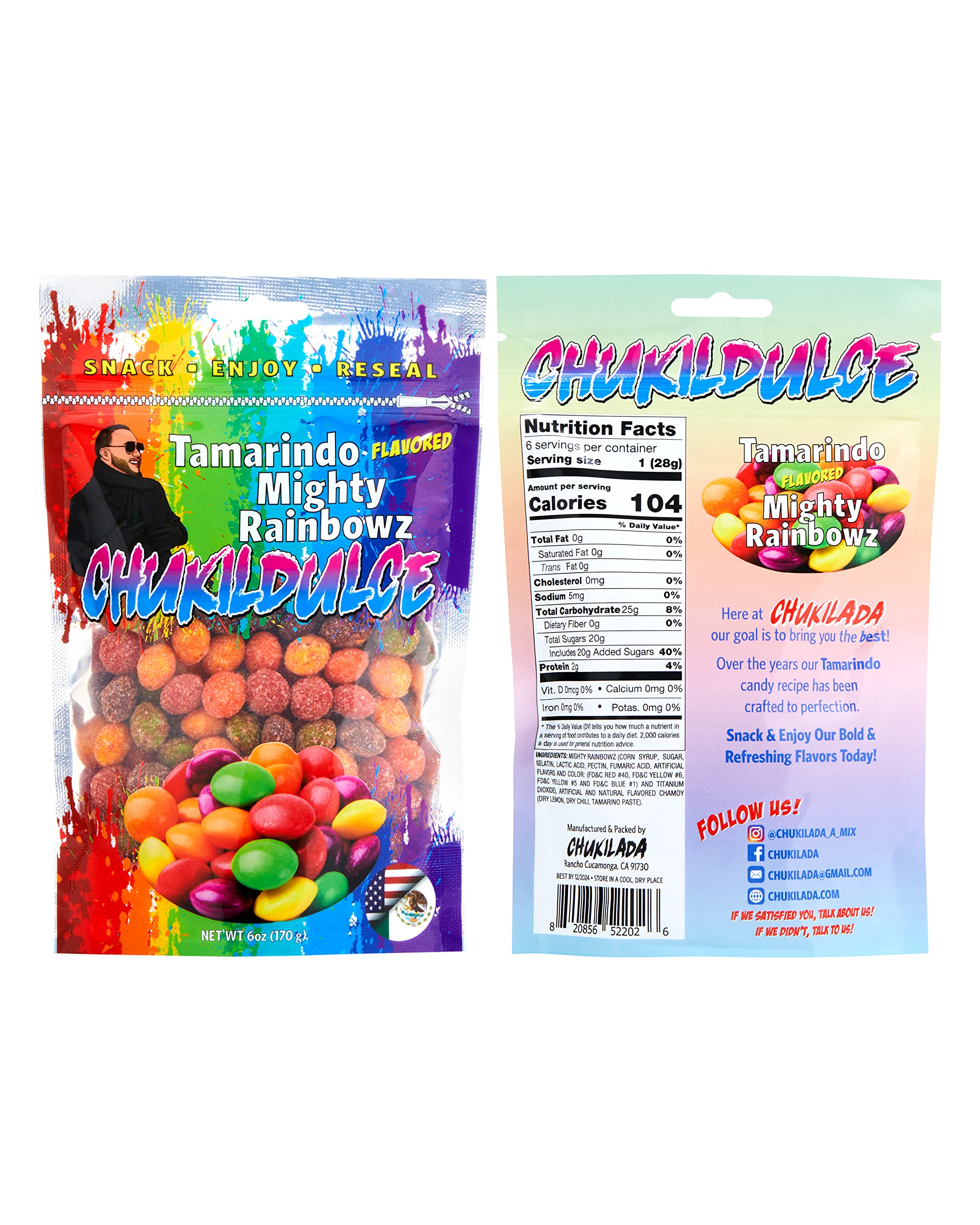 skittles, chamoy gummies
