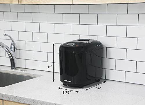 Elite Gourmet EBM-8103B Maxi-Matic Automatic Digital Programmable Bread Maker, 3 Loaf Sizes, 19 Menu Functions, Bake Fresh Bread, Black