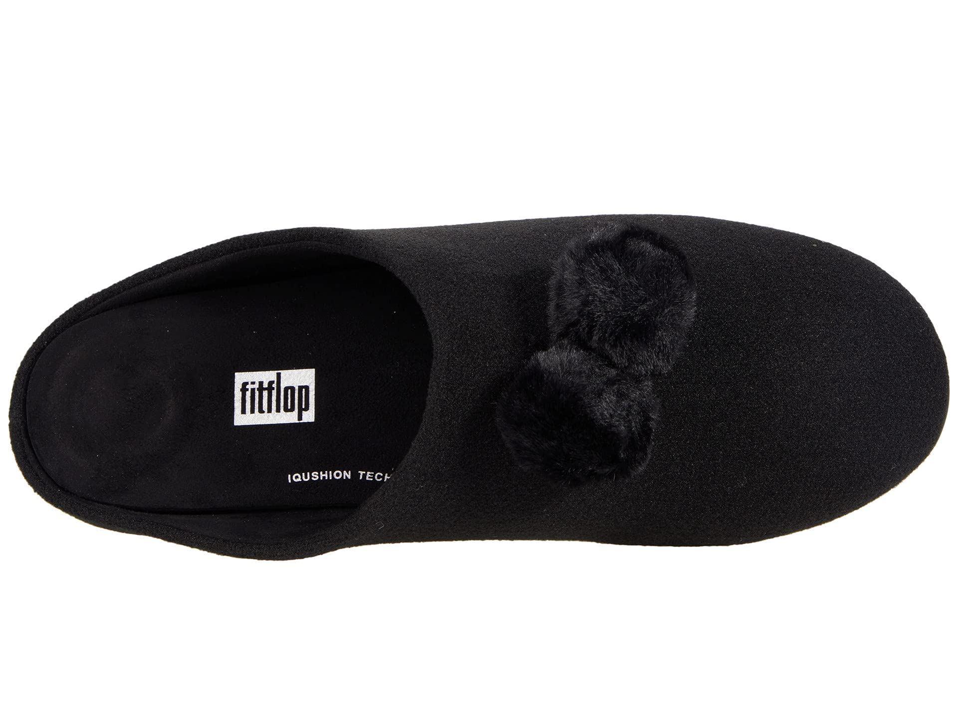 FitFlop Chrissie Pom-Pom Slippers All Black 5 M (B)