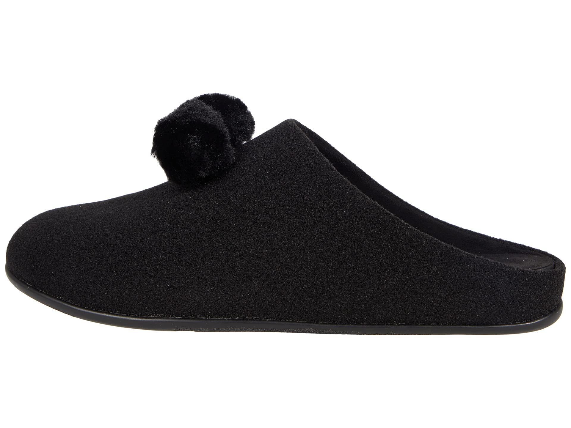 FitFlop Chrissie Pom-Pom Slippers All Black 5 M (B)