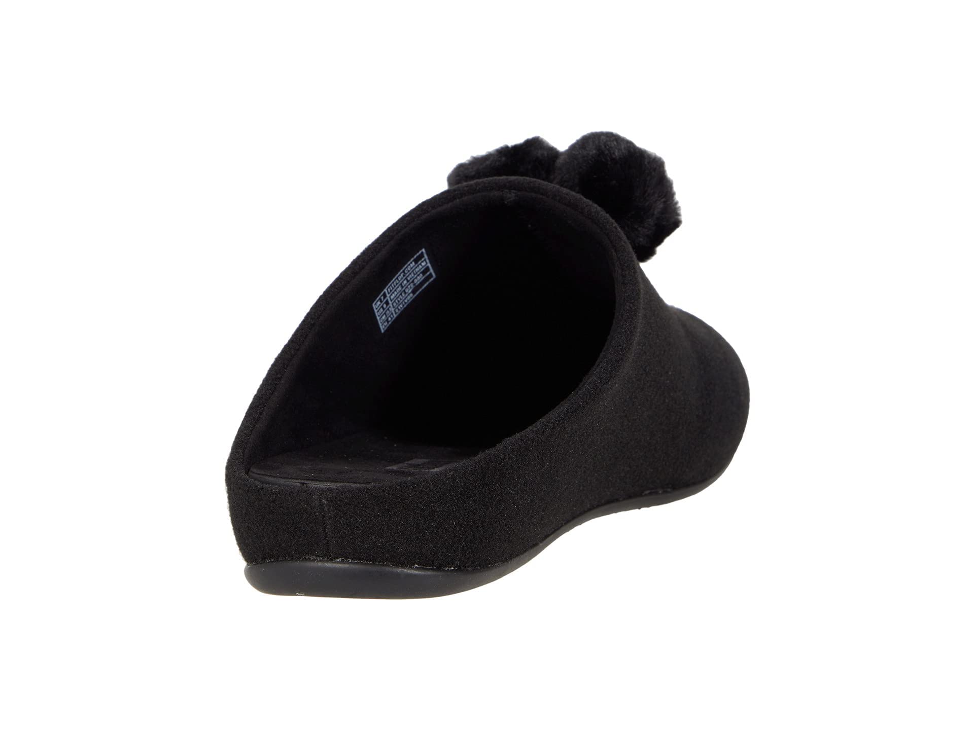 FitFlop Chrissie Pom-Pom Slippers All Black 5 M (B)