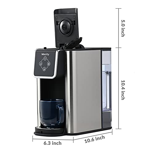 Mecity Coffee Maker 3-in-1 Single Serve Coffee Machine, For K-Cup Coffee Capsule Pod, Ground Coffee Brewer, Loose Tea maker, 6 to 10 Ounce Cup, Removable 50 Oz Water Reservoir, 120V 1150W