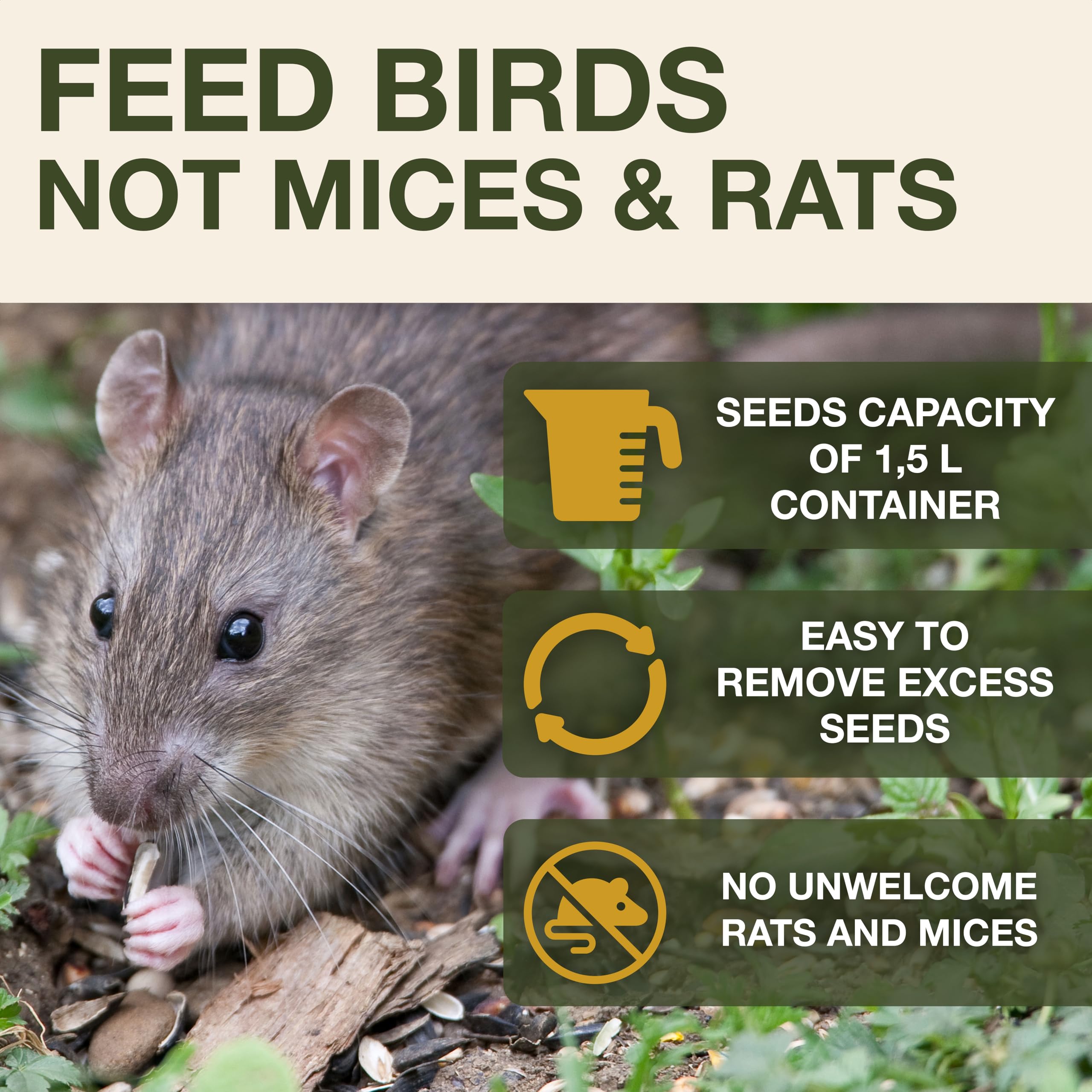 SWISSINNO Bird Feeder Davos Smart Birds | No Mess No Spill Bird Feeder for Outdoor | Mice & Rat Proof | Robust & Reliable for Hanging | Dual Food Chambers | Made in EU | Light Blue
