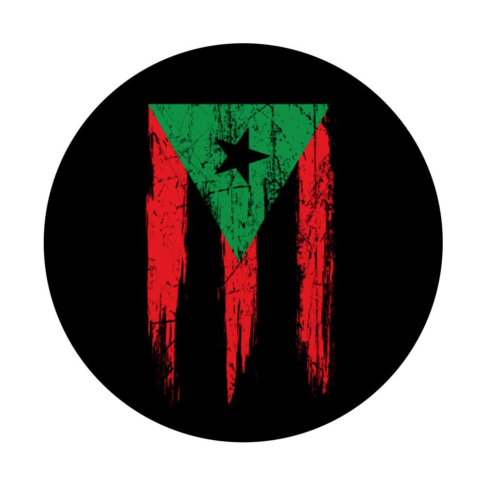 Distressed Afro Latino Flag Afro Boricua Puerto Rico African PopSockets Grip and Stand for Phones and Tablets