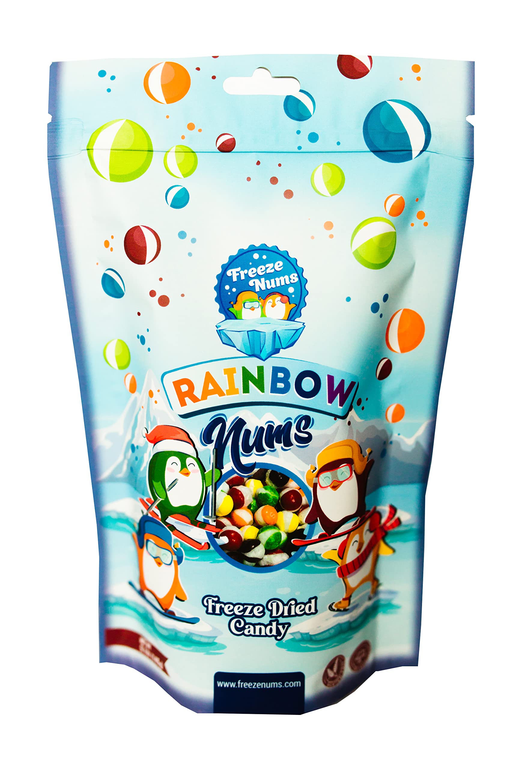 Rainbow Nums 5.1 Ounce - Freeze Dried Candy Fun Unique Candy - Featured on Tik Tok - Original Fruit Flavor Strawberry, Green Apple, Grape, Lemon & Orange