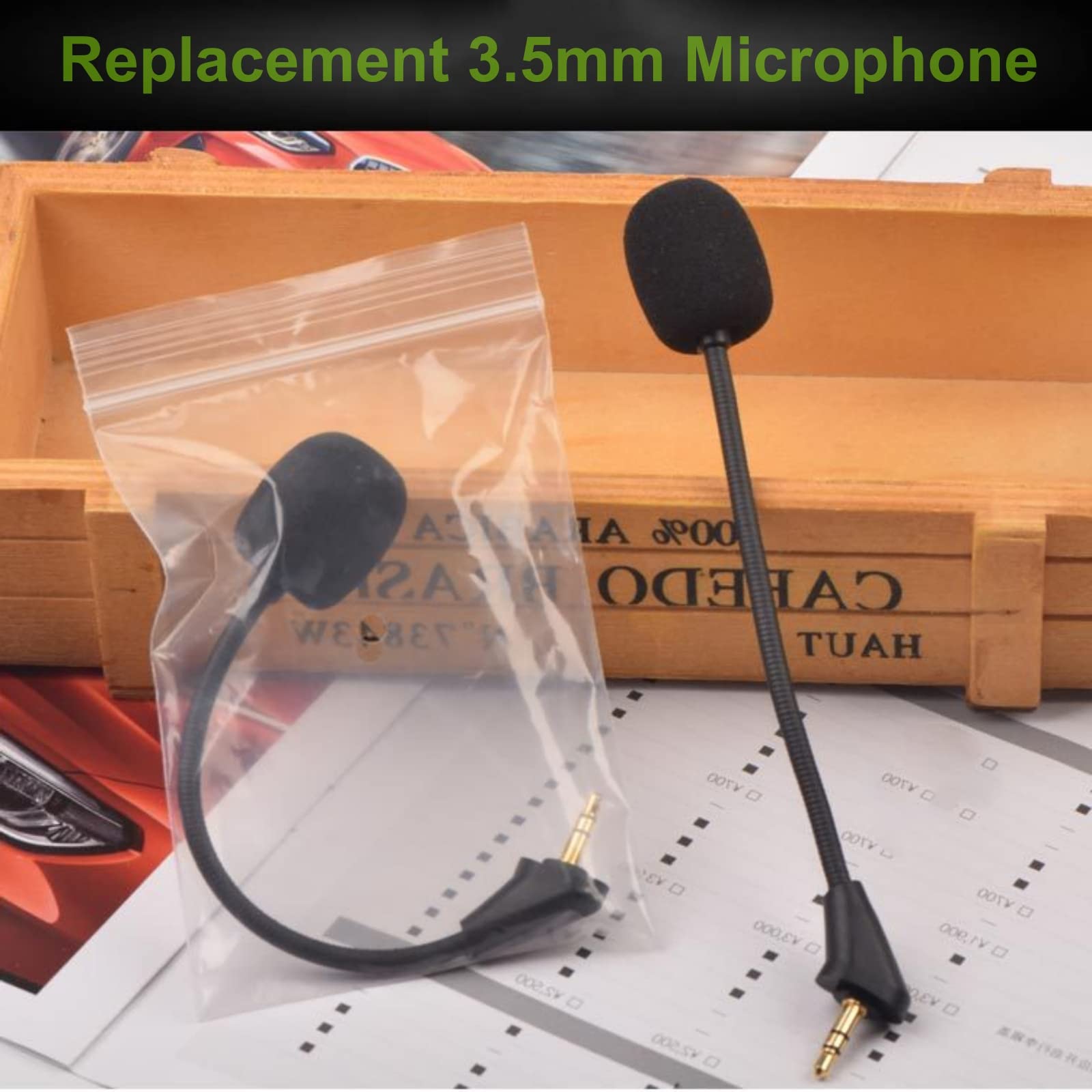 Alpha Microphone Accessories Compatible with Kingston HyperX Cloud Alpha Gaming Headset, 3.5mm Audio MIC Work for PS4, Xbox One, Nintendo Switch, Computer PC Gaming