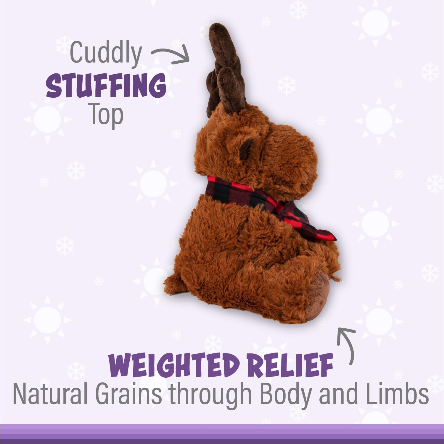 Warm Pals - Rory Reindeer - 1.5lbs - Cozy Microwavable Lavender Scented Plush Toys - Heated Stuffed Animal - Heatable Coolable Bedtime Comfort Plushie