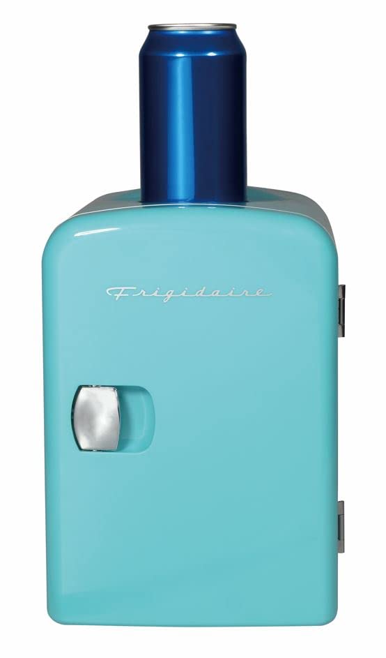 Frigidaire BLUE EFMIS149_AMZ Mini Portable Compact Personal Cooler Fridge, 4 Liter Capacity Chills Six 12 oz Cans, 100% Freon-Free & Eco Friendly, Includes Plugs for Home Outlet, standard