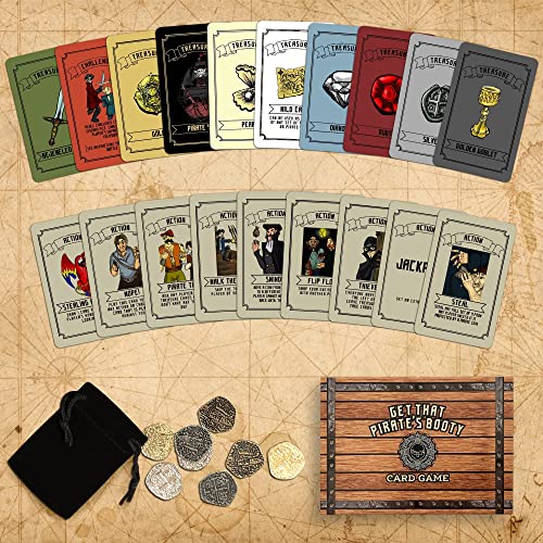 Get That Pirate's Booty Card Game, Fun 2-6 Player Family-Friendly Card Game for Adults, Teens, & Kids a Fun Pirate Themed Game and Good Stocking Stuffers Gift Ideas