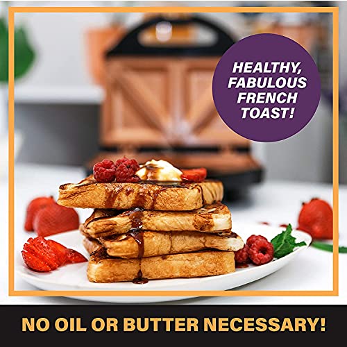 Gotham Steel Sandwich Maker, Toaster Panini Press Breakfast Sandwich Maker with Nonstick Surface, Makes 2 Sandwiches in Minutes, with Easy Cut Edges and Indicator Lights, College Dorm Room Essentials