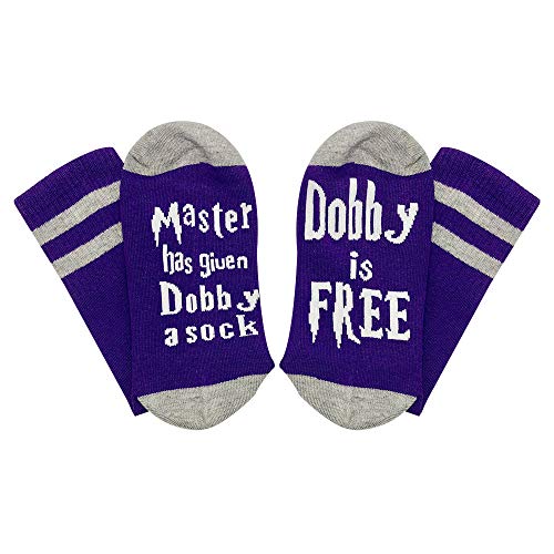 Novelty Socks Easter Basket Stuffers for Teens Boys Adults, Master Has Given Dobby a Sock Dobby is Free Socks