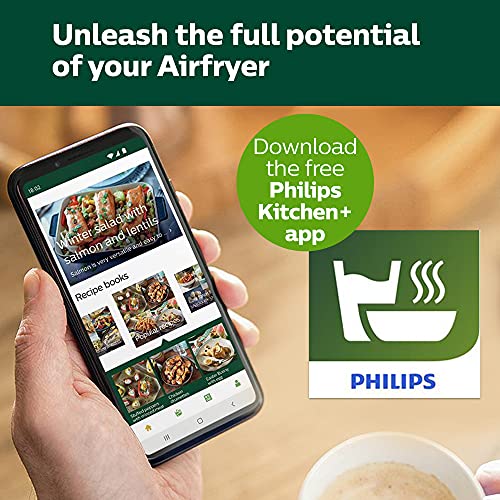 Philips 3000 Series Air Fryer Essential Compact with Rapid Air Technology, 13-in-1 Cooking Functions to Fry, Bake, Grill, Roast & Reheat with up to 90% Less Fat*, Black, 4.1L capacity, (HD9252/91)