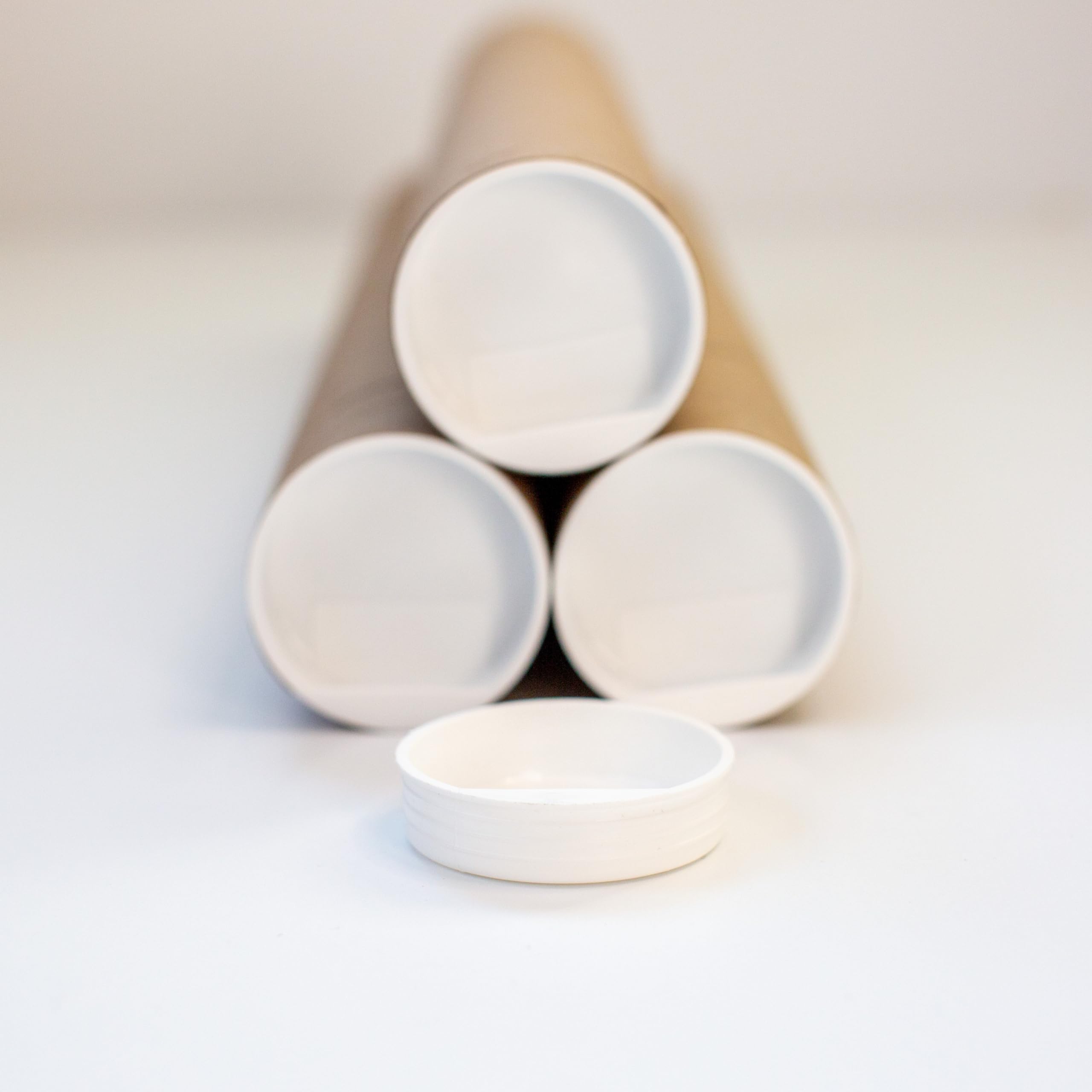 Packhorse Supply | 2-pack Kraft Mailing Tubes with Caps | 2-inch x 12-inch Usable (13" total length) | Heavy-Duty Cardboard Poster Tubes for Shipping and Storage of Documents and Art