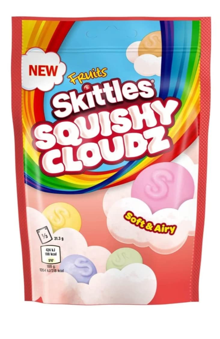Skittles Fruits Squichy Cloudz Candy Gummies 70g per pack ( Case of 14 )