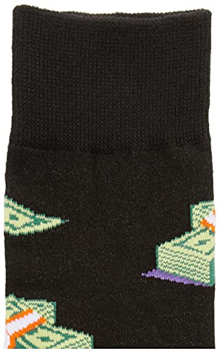 K. Bell Socks Men's Pop Culture Slapstick Fun Novelty Crew Socks, Stacks (Black), Shoe Size: 6-12 (KBMF20H023-01)