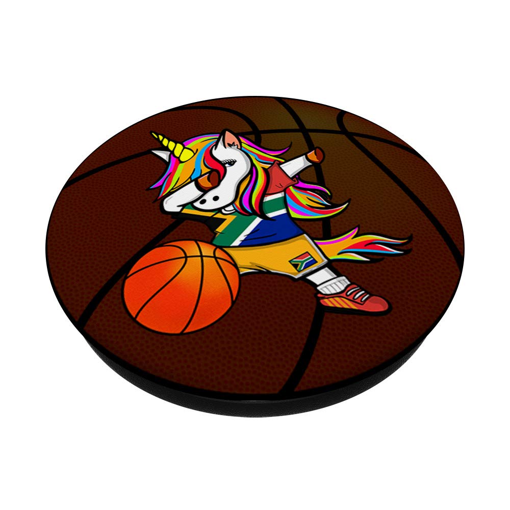 Dabbing Unicorn South Africa Basketball Flag Sport Lovers PopSockets PopGrip: Swappable Grip for Phones & Tablets
