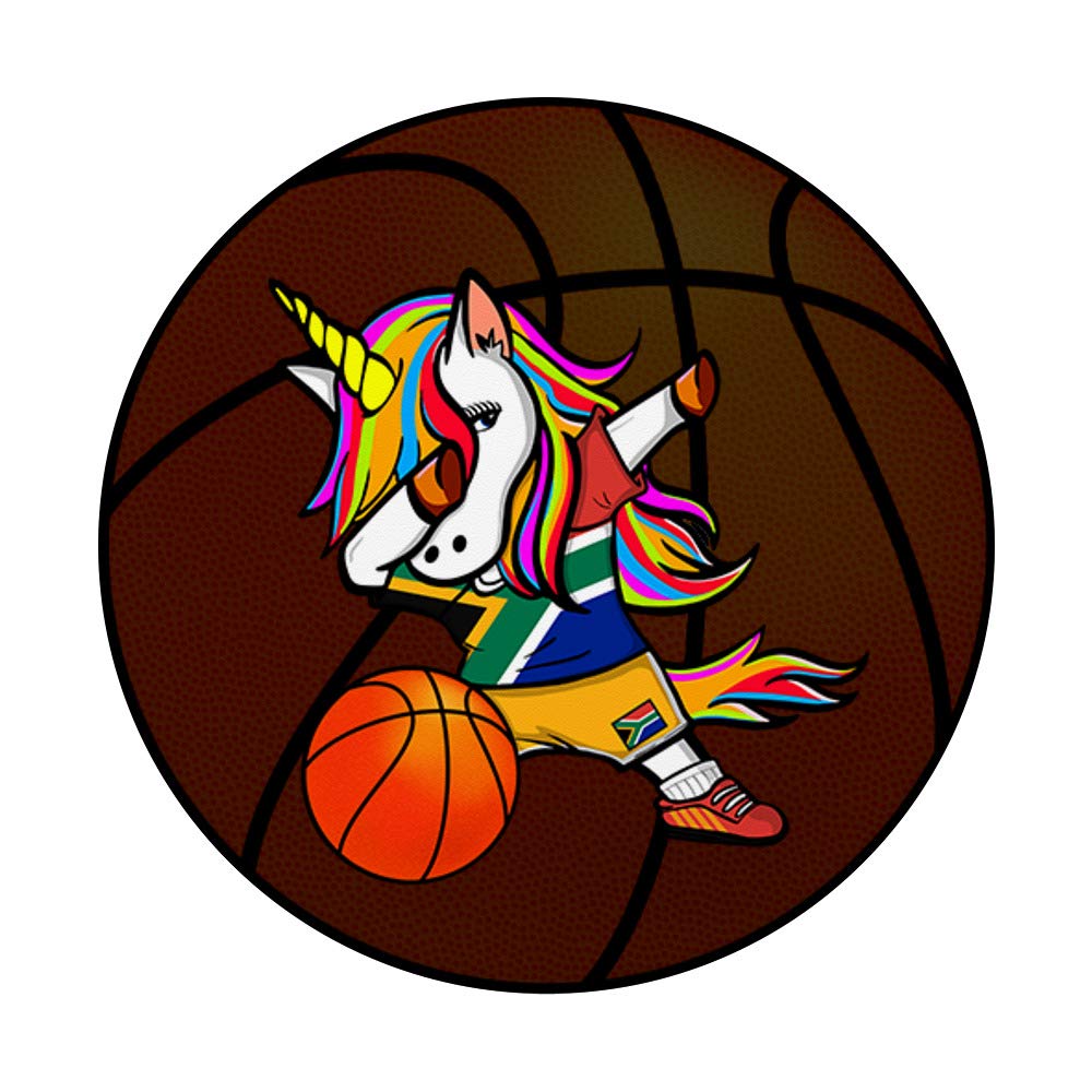 Dabbing Unicorn South Africa Basketball Flag Sport Lovers PopSockets PopGrip: Swappable Grip for Phones & Tablets