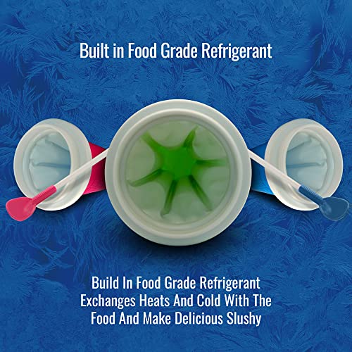 EJ1 Slushie Maker Cup TIK TOK Frozen Magic Double Layer Silicone Squeeze Cup - Quick Cool Stuff Slushy Milk Shake Ice Cream Smoothies Homemade DIY BPA Free Cool Gadget with Lid & Straw for Family