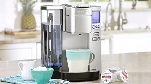Coffee Maker by Cuisinart, Single Serve 72-Ounce Reservoir Coffee Machine, Programmable Brewing & Hot Water Dispenser, Stainless Steel, SS-10P1