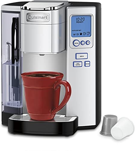 Coffee Maker by Cuisinart, Single Serve 72-Ounce Reservoir Coffee Machine, Programmable Brewing & Hot Water Dispenser, Stainless Steel, SS-10P1