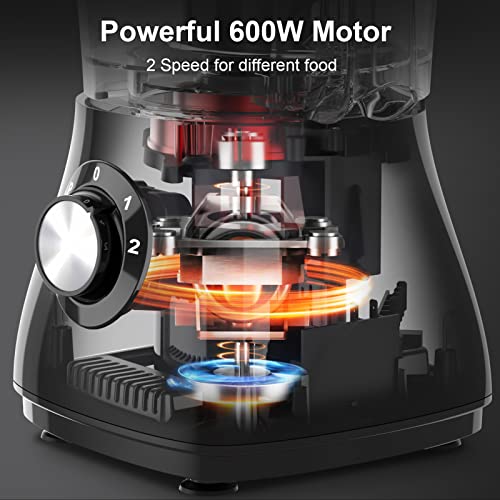 Food Processor, Anthter 600W Professional Food Processors & Vegetable Chopper, with 7 Processor Cups, Reversible Disc, Chopping Blade & Dough Blade for Chopping, Slicing, Purees & Dough