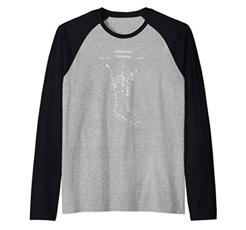 Santa Clause Christmas Stocking Gift - Stocking Stuffer Raglan Baseball Tee