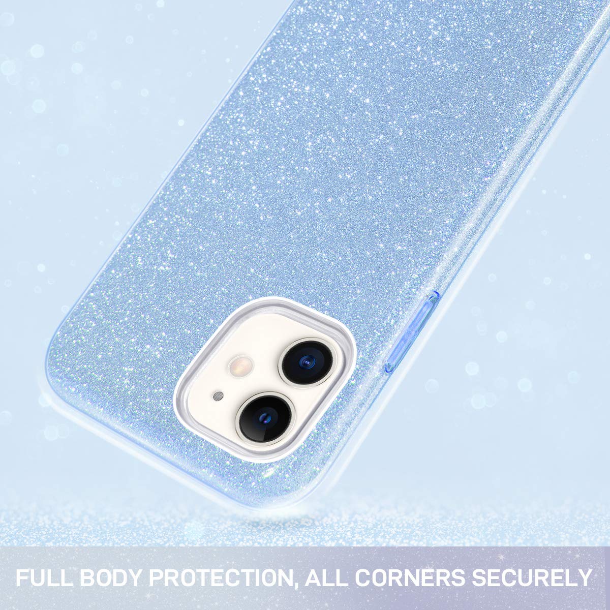 MILPROX Case Compatible for iPhone 11, Bling Sparkly Glitter Luxury Shiny Sparker Shell, Protective 3 Layer Hybrid Anti-Slick Slim Soft Cover for iPhone 11 6.1 inch (2019)-Blue