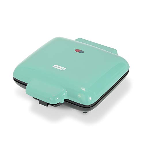 DASH No-Drip Waffle Maker: Waffle Iron 1200W + Waffle Maker Machine For Waffles, Hash Browns, or Any Breakfast, Lunch, & Snacks with Easy Clean, Non-Stick + Mess Free Sides - Aqua