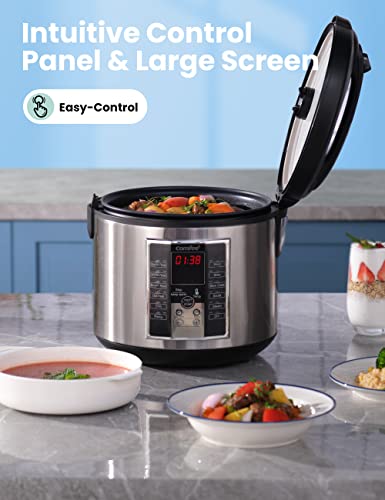 COMFEE' Rice Cooker, Slow Cooker, Steamer, Stewpot, Saute All in One (12 Digital Cooking Programs) Multi Cooker (5.2Qt ) Large Capacity, 24 Hours Preset & Instant Keep Warm