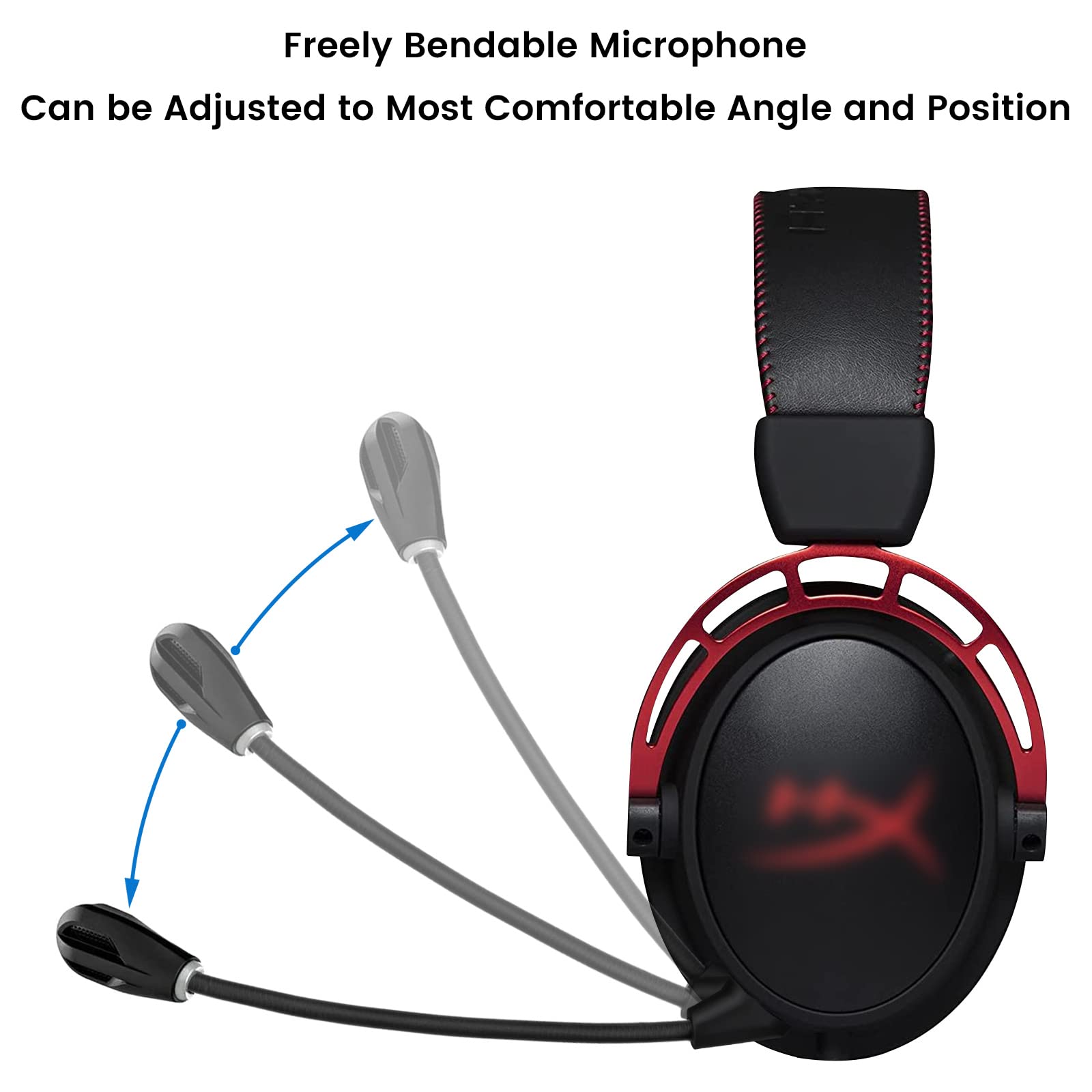 Mic Replacement for HyperX Cloud Alpha Wireless Gaming Headset, 3.5mm Detachable Noise Cancelling Microphone with LED Mute Indicator for PC, Xbox One, PS4, PS5 Black