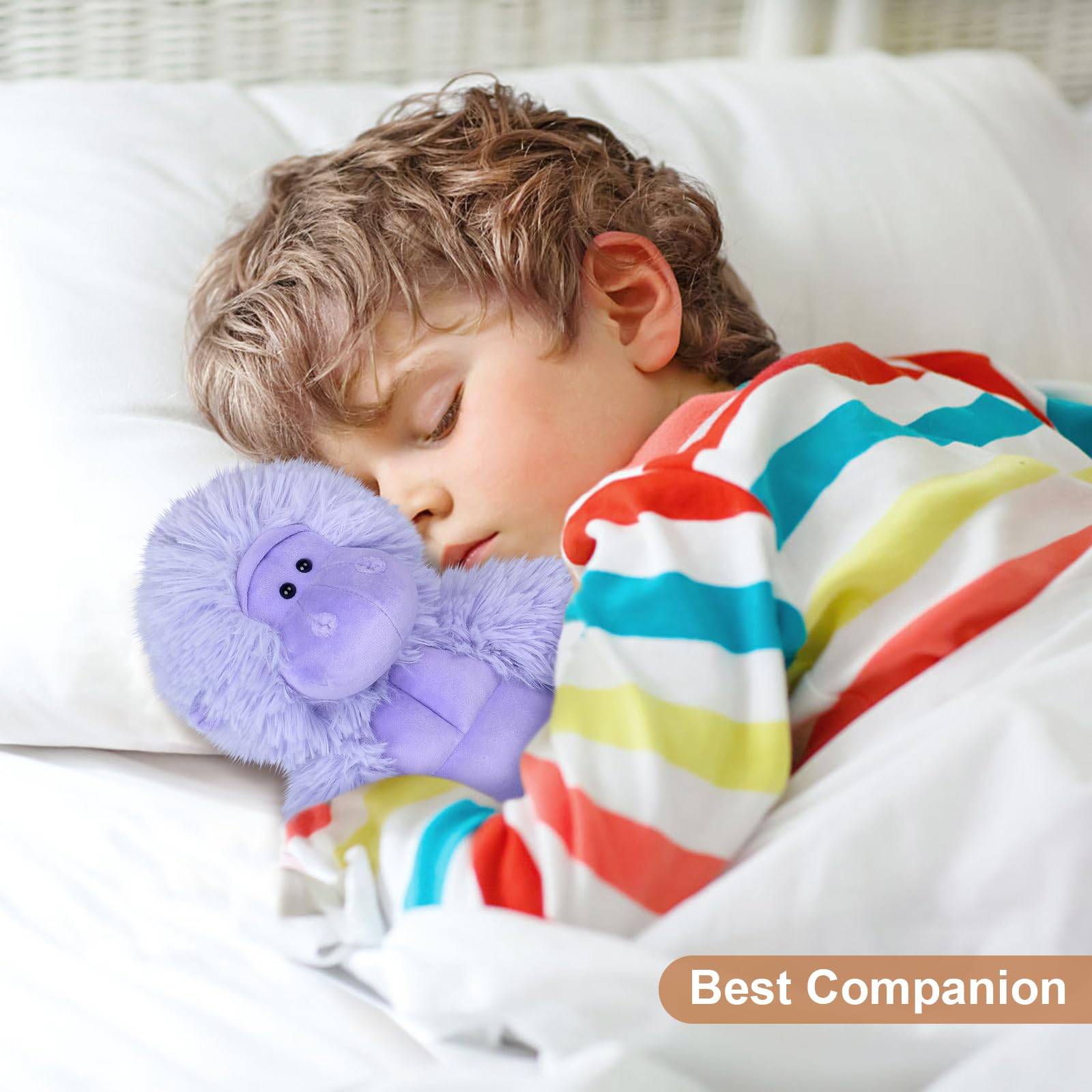 Gorilla Plush Heating Pad Stuffed Animal for Cramps & Stress Relief, Lavender Scent, Adults & Kids, Coolable & Heatable by SuzziPals