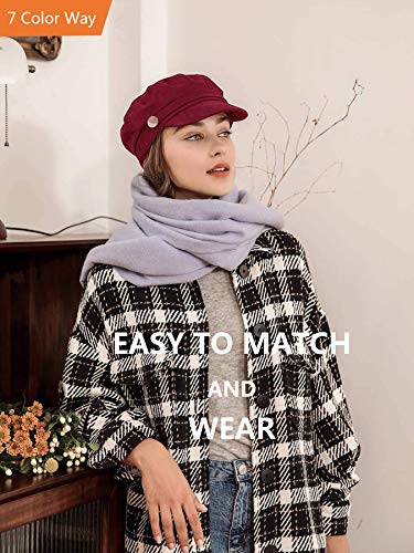 accsa Womens Fashion Newsboy Cap Bakerboy Cabbie Gatsby Pageboy Visor Beret Hat Burgundy