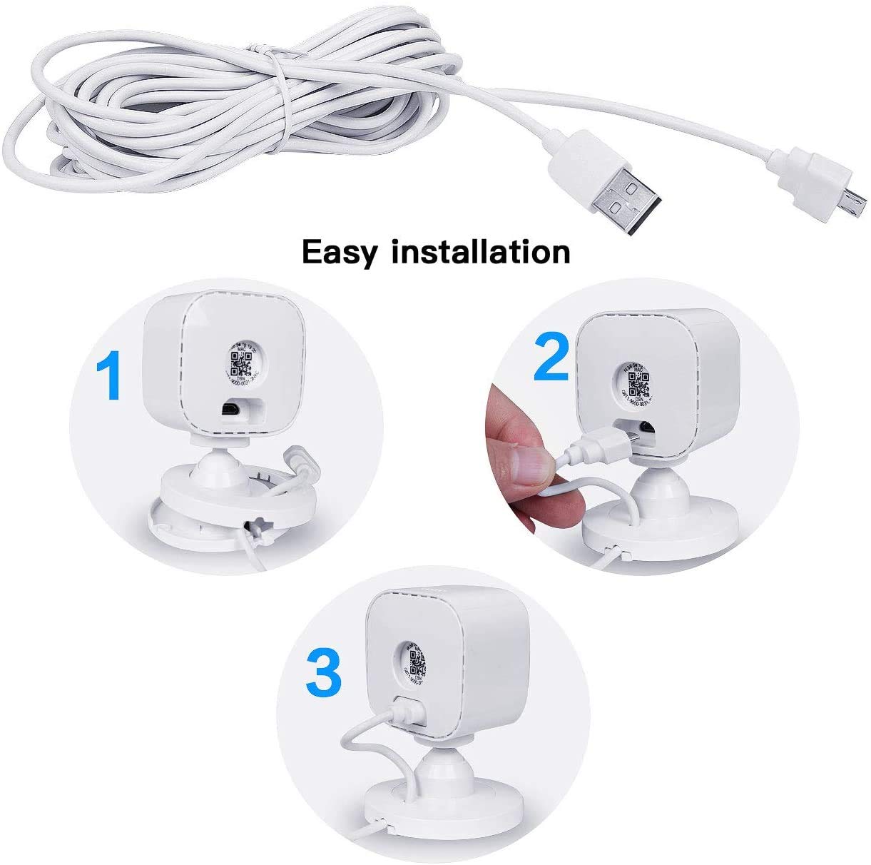 VOMENC 30ft/9m Charger Cable for Blink Mini, Power Extension USB Cable Compatible with Blink Mini Indoor Plug-in Camera Extension Cable(Blink Mini Camera is not Include)