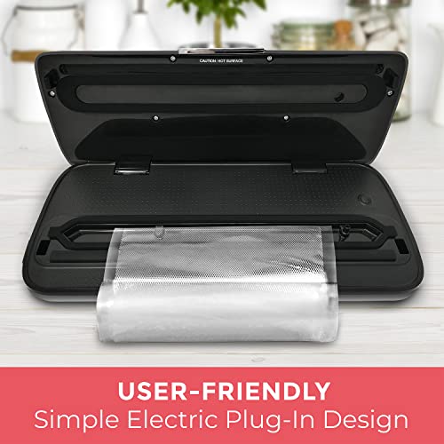 Vacuum Sealer Machine By Mueller | Automatic Vacuum Air Sealing System For Food Preservation w/Starter Kit | Compact Design | Lab Tested | Dry & Moist Food Modes | Led Indicator Lights