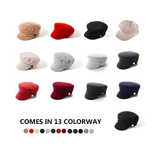 accsa Womens Fashion Newsboy Cap Bakerboy Cabbie Gatsby Pageboy Visor Beret Hat Burgundy