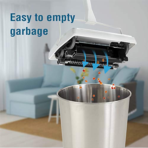JEHONN Carpet Floor Sweeper Manual with Horsehair, Rotor Brush Heavy Duty for Pet Hair Clean
