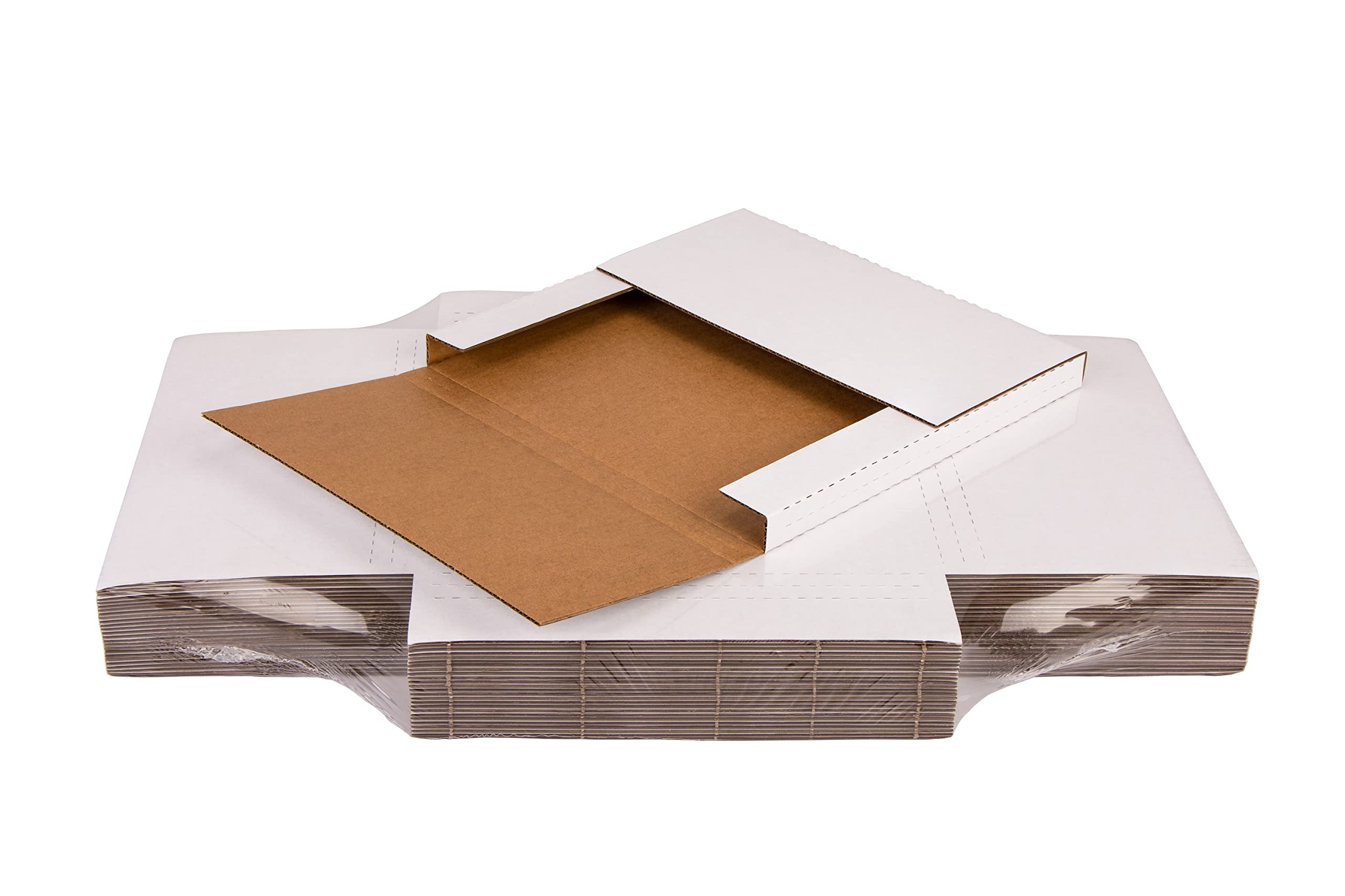 YUSHYIJIE LP Mailers 12.8"L x 12.8"W x 1"H Vinyl Record Mailing Box, White Album Shipping Boxes with Fragile Stickers, Corrugated Cardboard Box, 15 Pack