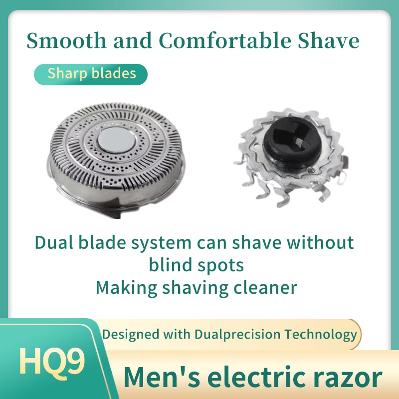 HQ9 Replacement Shaver Head Blades Fit for Norelco HQ9 8240 8250 8260 XL AT 880, Superior Precision Cutters Blades for Norelco,Mens' Electric Shaver Replacement Blade Dry & Wet Dual-use(3 Pcs)