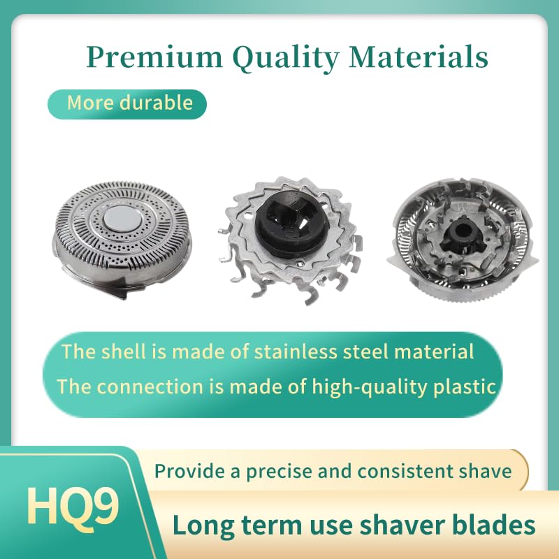 HQ9 Replacement Shaver Head Blades Fit for Norelco HQ9 8240 8250 8260 XL AT 880, Superior Precision Cutters Blades for Norelco,Mens' Electric Shaver Replacement Blade Dry & Wet Dual-use(3 Pcs)