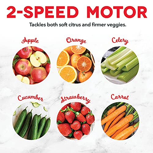 Dash Compact Centrifugal Juicer, Press Juicing Machine, 2-Speed, 2" Wide Feed Chute for Whole Fruit Vegetable, Anti-drip, Stainless Steel Sieve - Aqua