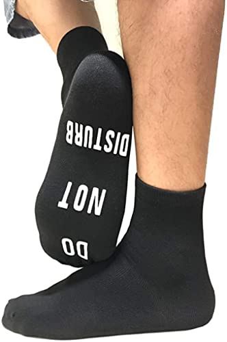 Do Not Disturb I'm Reading Novelty Nerd Socks Funny Gifts for Men Women Geeks (Black, Small)