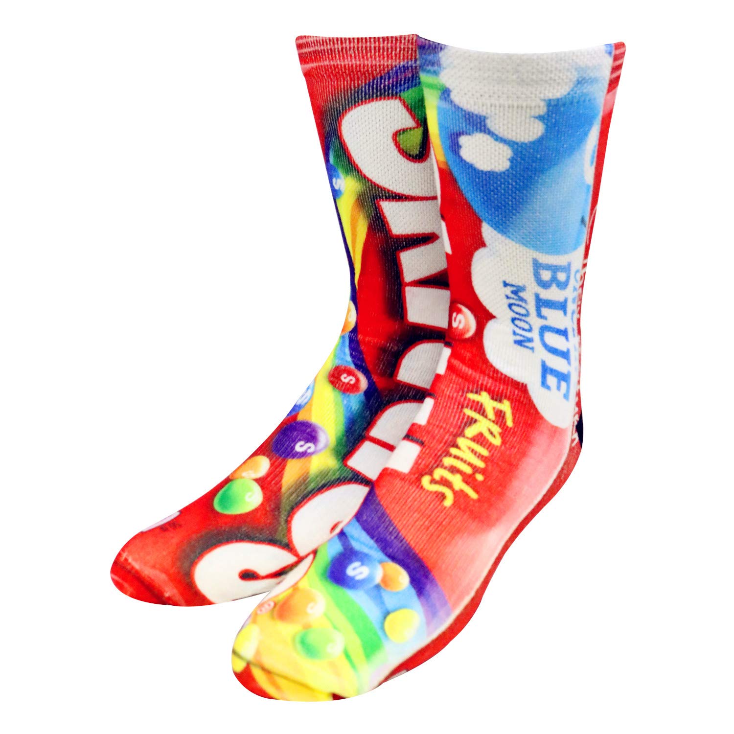 KACOLOR Mens Crazy Funny Cool 3D Print Pattern Novelty Crew Tube Socks, One Pack, M Size