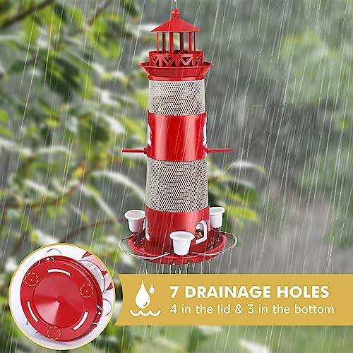 Decflow Bird Feeders for Outdoors Hanging, Wild Bird Feeder for Outside Bird, 4 lbs Large Capacity Durable Metal Bird Seed Feeder for Small Birds