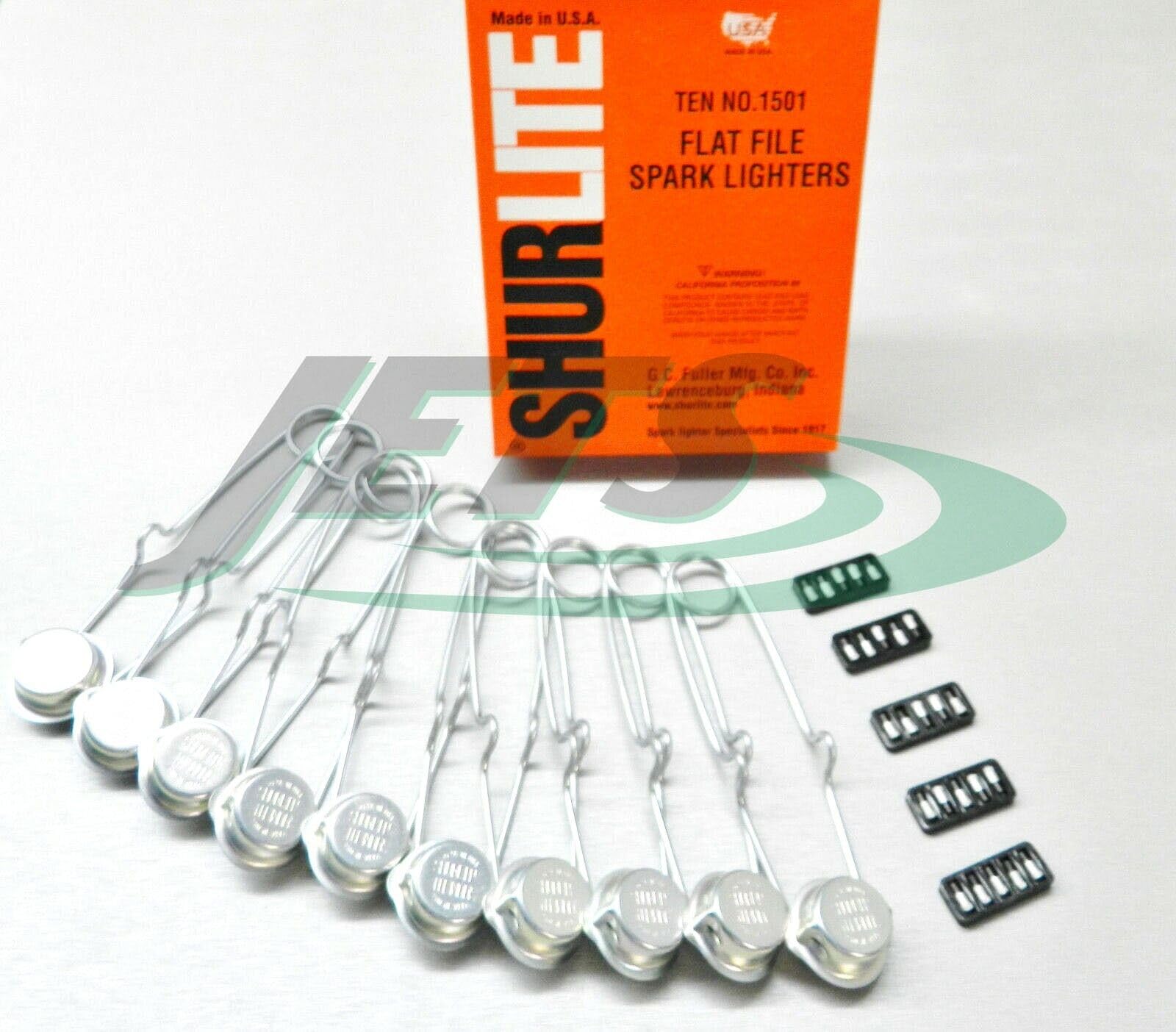 JTS 10 Shurlite Single Strikers Spark Lighters with 25 Flints Welding Torch Igniters