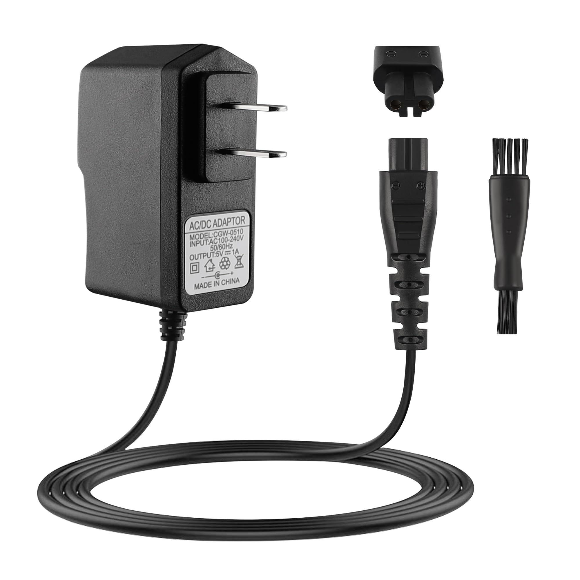 FNKTQL 5V for Remington Charger, Replacement Charger for Remington HC5870 HC4250 PF7500 PF7600 PG6250 PG6255 PG6170 PG6171 XR7000 XF8550 XF8700 Electric Razor Power Cord with Cleaning Brush