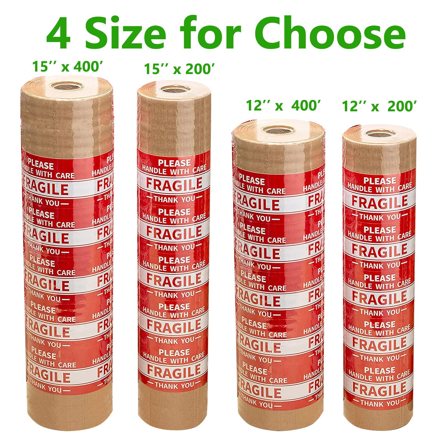 Besitek Honeycomb Packing Paper Wrap 15" x200' Sustainable Alternative to Bubble Cushioning Wrap for Moving/shipping/packing Roll with 20 Fragile Sticker Biodegradable & Fully Recylable