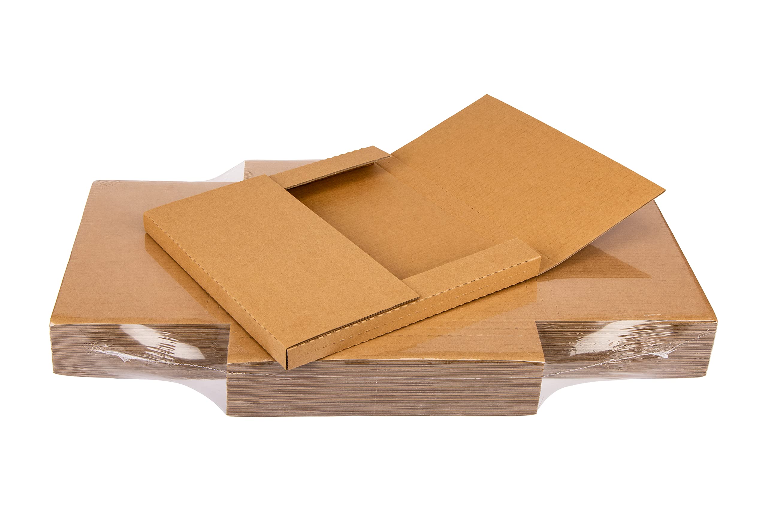 YUSHYIJIE 50 Pack LP Mailers, 12.8"L x 12.8"W x 1"H Kraft Vinyl Record Shipping Boxes for Mailing, Packing, Moving, Storage, Corrugated Album Box with Fragile Stickers