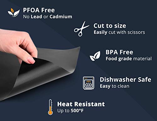 Oven Liners for Bottom of Oven - 2 Pack Large Heavy Duty Mats, 17βx25β Non-Stick Reusable Liner for Electric, Gas, Toaster Ovens, Grills - BPA & PFOA Free Kitchen Accessory to Keep Your Oven Clean